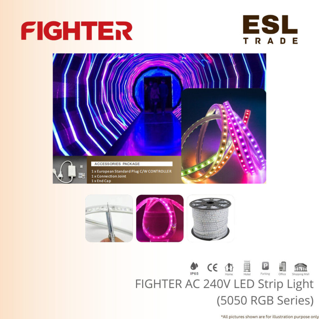 FIGHTER 5050 RGB AC 240V LED Strip Light IP Rating IP65 - Vibrant ...