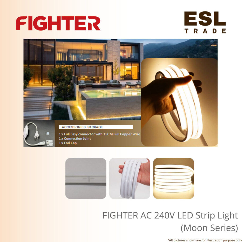 FIGHTER AC 240V COB LED Strip Light Moon Series [3000K/4000K/ 6500K ...