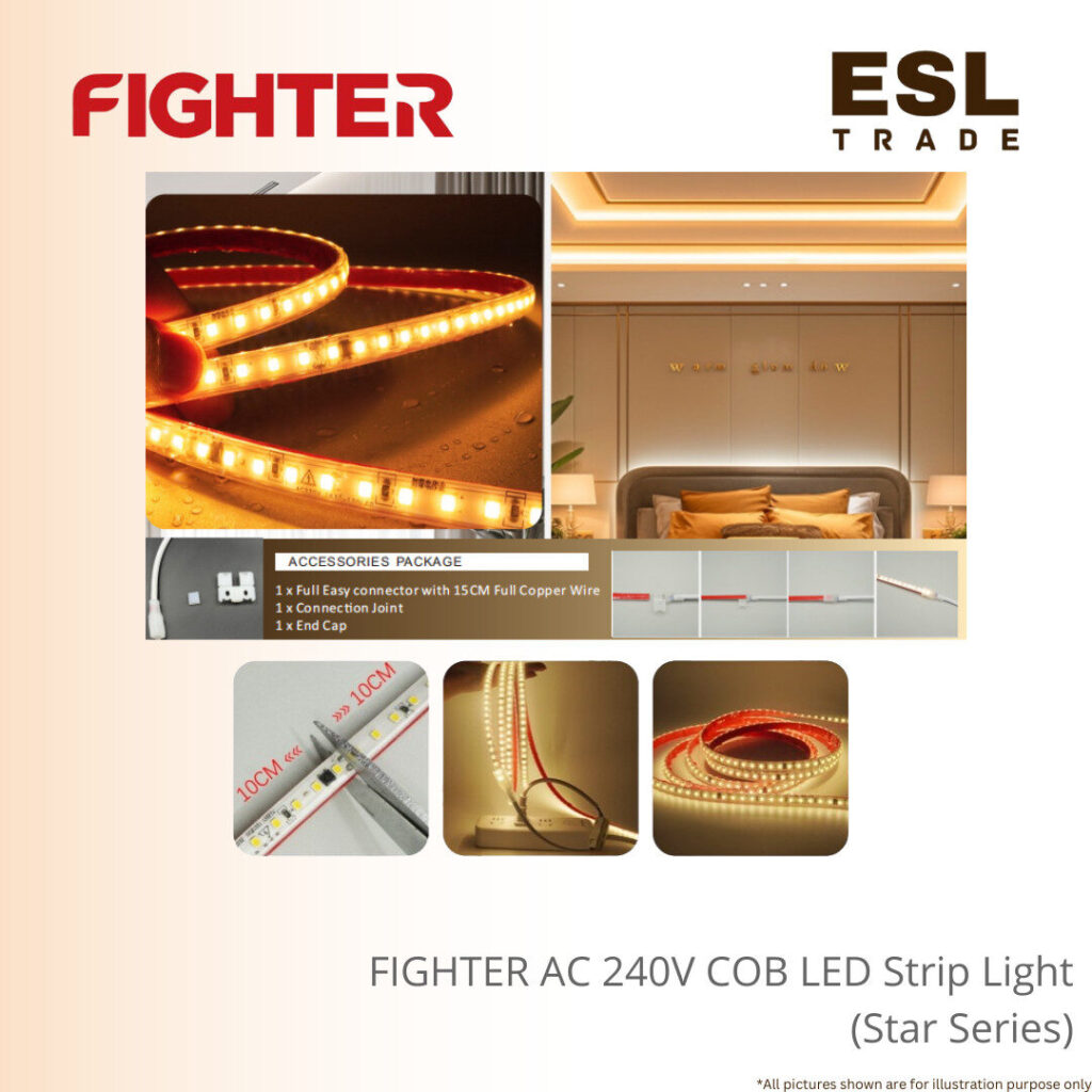 FIGHTER AC 240V COB LED Strip Light Star Series [3000K/4000K/6500K/Red ...