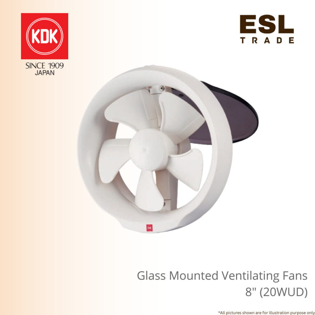 KDK Glass Mounted Ventilating Fan 8" - 20WUD High Performance | ESL ...