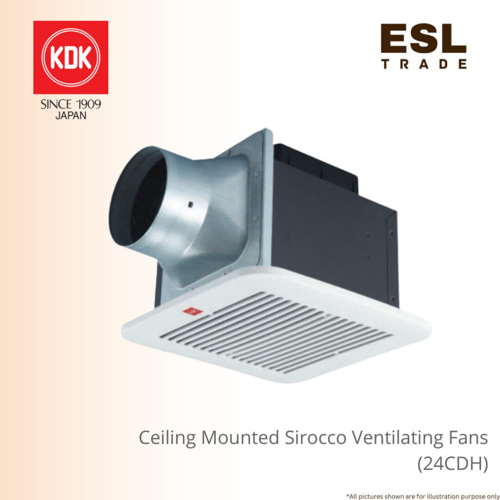 KDK Ceiling Mounted Sirocco Ventilating Fan -24CDH Sleek Design | ESL ...