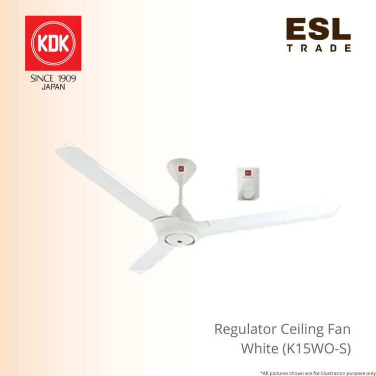 KDK Regulator Ceiling Fan 60" 3 Blade- White K15WO-S-5 Star Energy ...