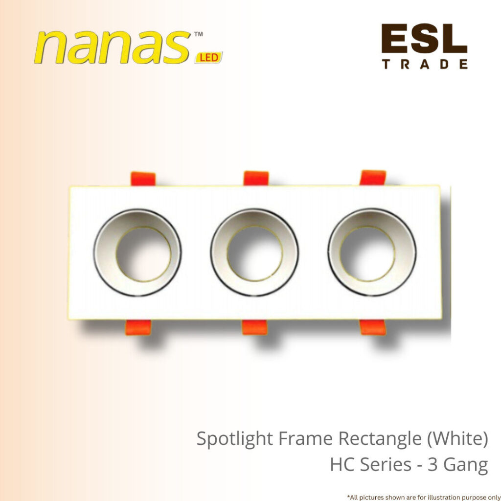 Nanas Spotlight Frame White HC Series 3 Gang HC-P3SW- Sleek Design ...