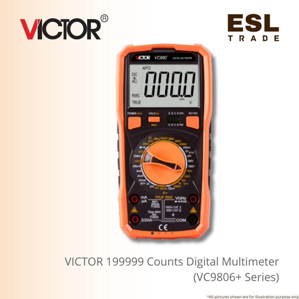 VICTOR Counts Digital Multimeter 19999 VC9806+ Series-Professional High ...
