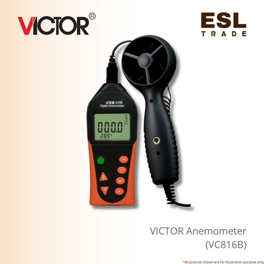 VICTOR Anemometer VC816B Series - Accurate Air Velocity & Temperature ...