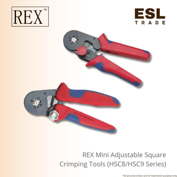 REX Mini Adjustable Square Crimping Tool [Capacity : 0.25-16mm²] HSC8 ...