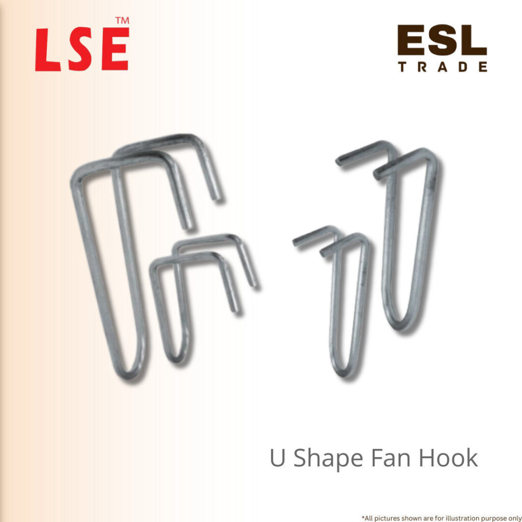 LSE U Shape Fan Hook | Metal & Wood Ceiling Fan Hanger | ESL Trade Malaysia
