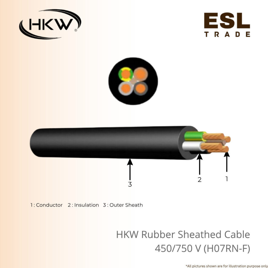 HKW Rubber Sheathed Cable H07RN-F Series Heavy Duty - 450/750V Neoprene ...