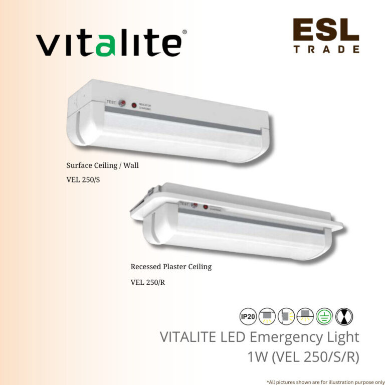 VITALITE LED Emergency Light - Surface & Recessed Type VEL 250/S & VEL ...