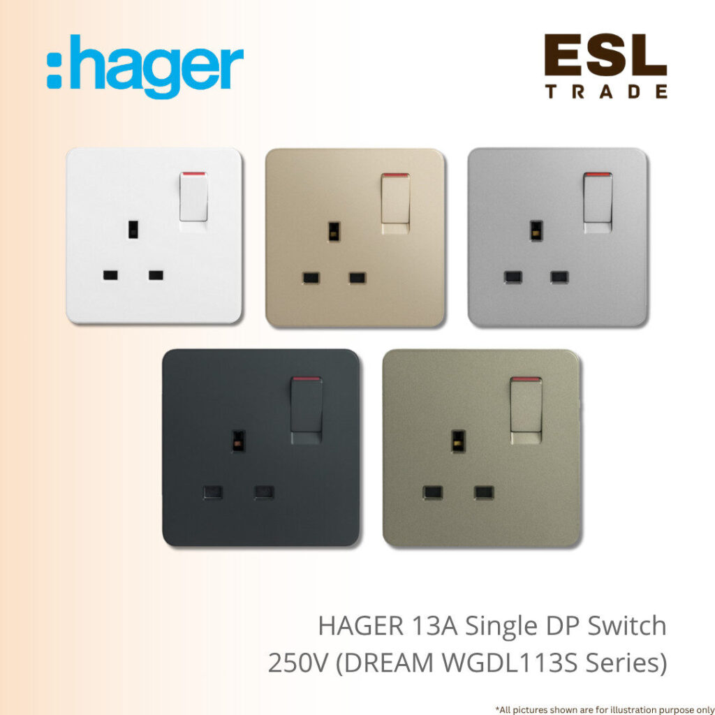 HAGER 13A Single DP Switch WGDL113S DREAM Series Excellent Glossy White ...