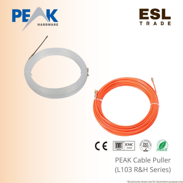 PEAK Cable Puller Heavy Duty Nylon (4.0mm X 15m/30m) With Brass Head ...