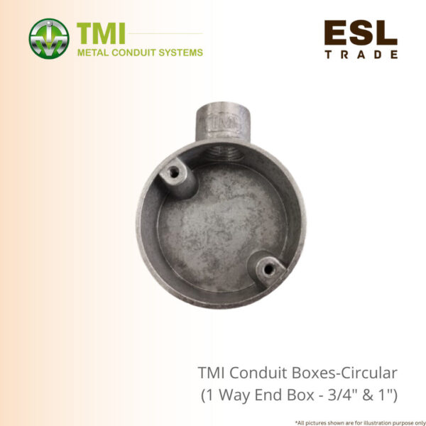 TMI Metal Conduit Box System Circular 1 Way End Box 3/4" & 1" Excellent ...
