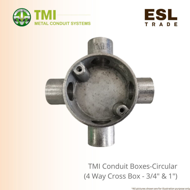 TMI Metal Conduit Box System Circular 4 Way Cross Box 3/4″ & 1 ...