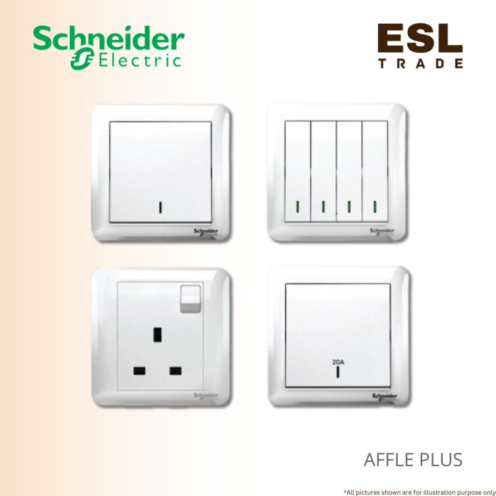 SCHNEIDER Switches & Sockets AFFLE PLUS Series - White | ESL Trade Malaysia
