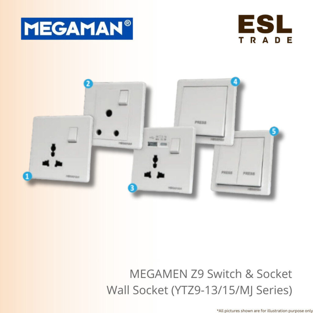 MEGAMAN® Z9 Series Universal Switch Socket 13A USB & Type-C Charging ...
