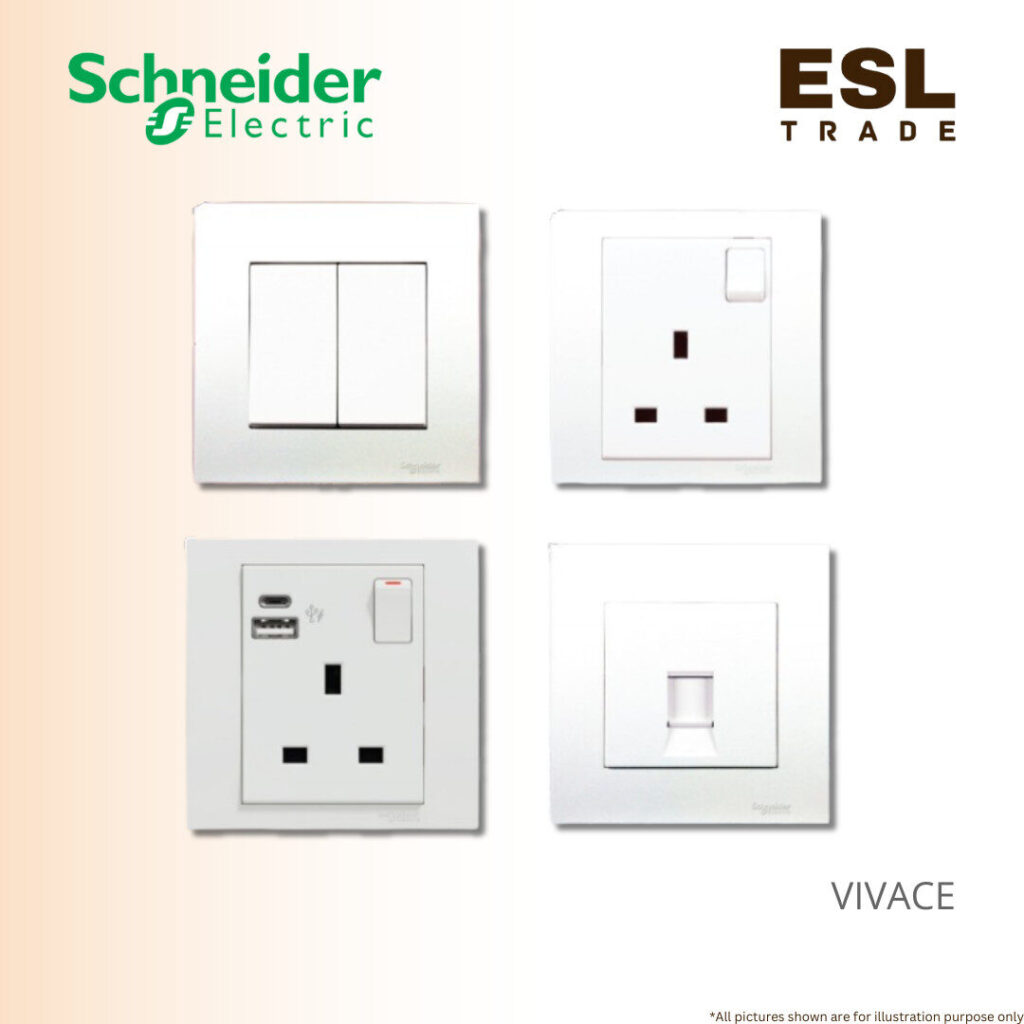 SCHNEIDER VIVACE White Switches & Sockets | ESL Trade Malaysia