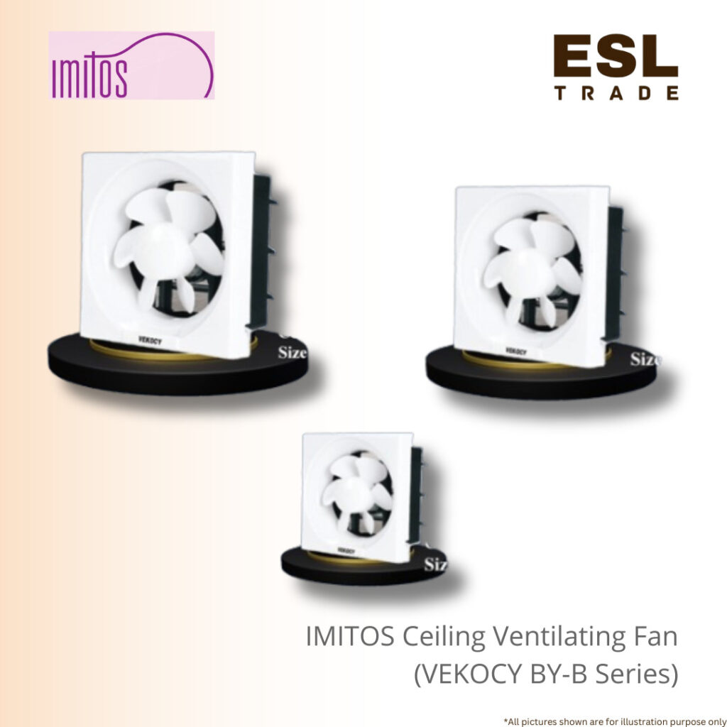 IMITOS Wall Mounted Ventilating Fan (8/10/12") High-Volume AC Exhaust ...