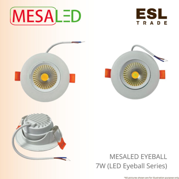 MESALED 7W COB LED Eyeball Spotlight Adjustable Round Recessed ...